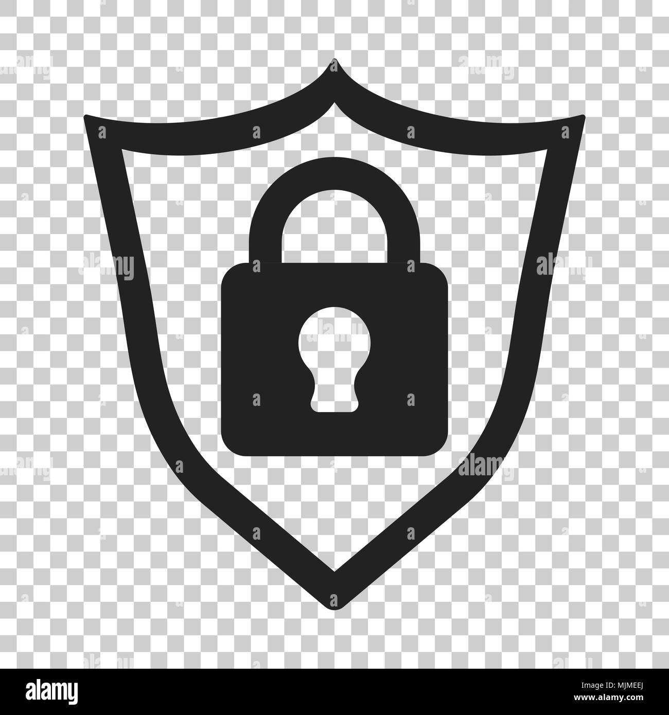 Avec verrouillage de sécurité protection de l'icône. Vector ...