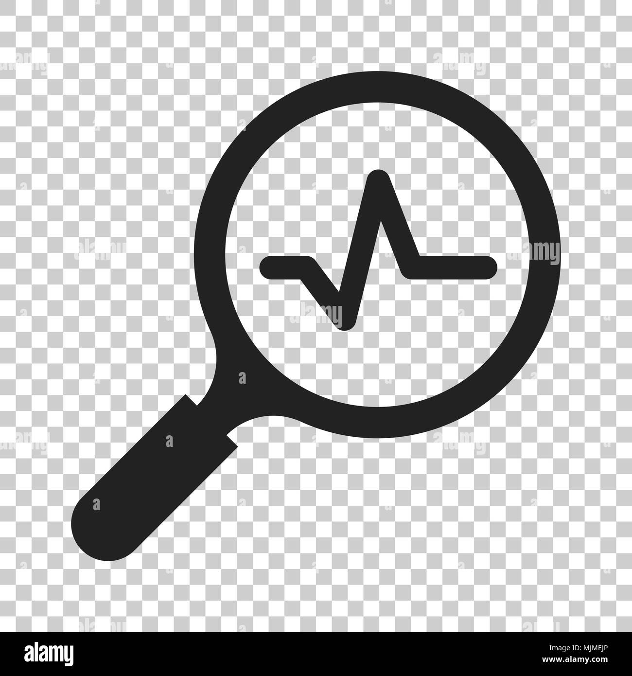 L'icône en forme de loupe avec impulsion. Vector illustration isolées ...