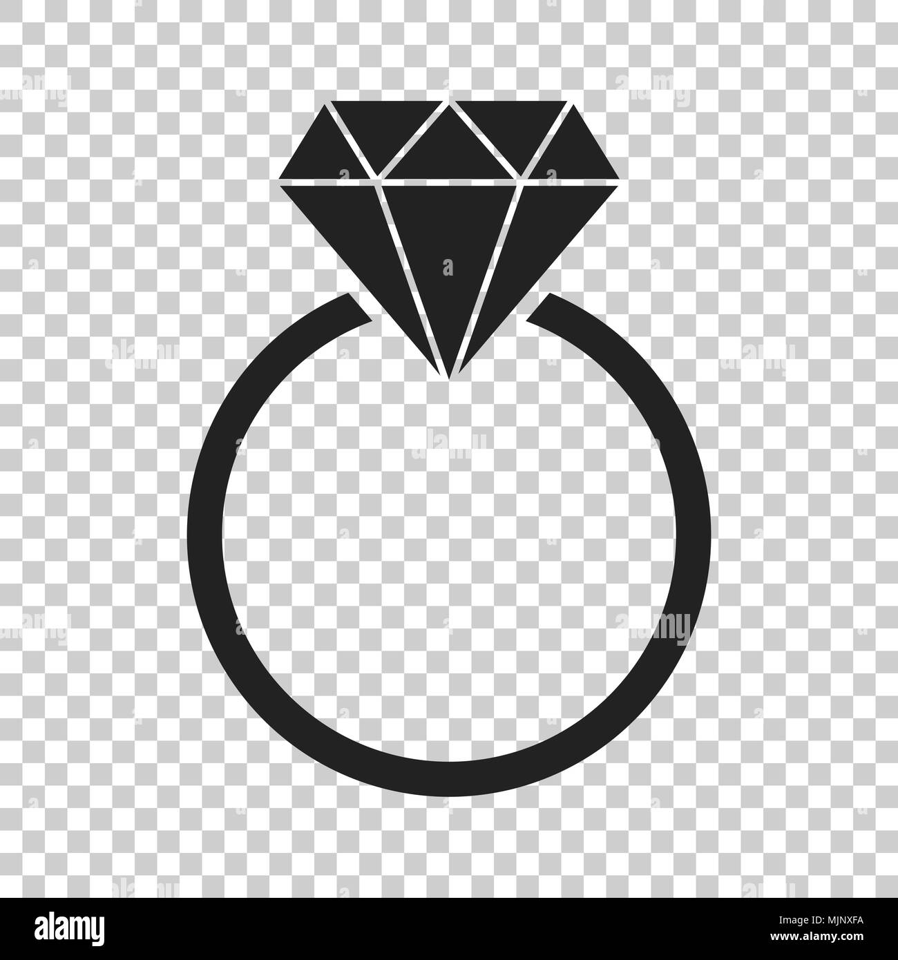 Bague de fiançailles avec diamant vector icône dans télévision style ...