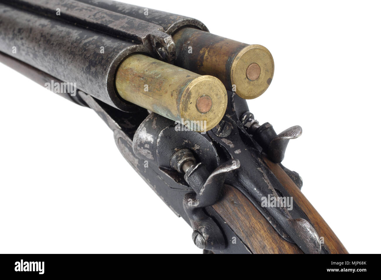 Arme du crime - fusil à canon scié isolated on white Photo Stock - Alamy
