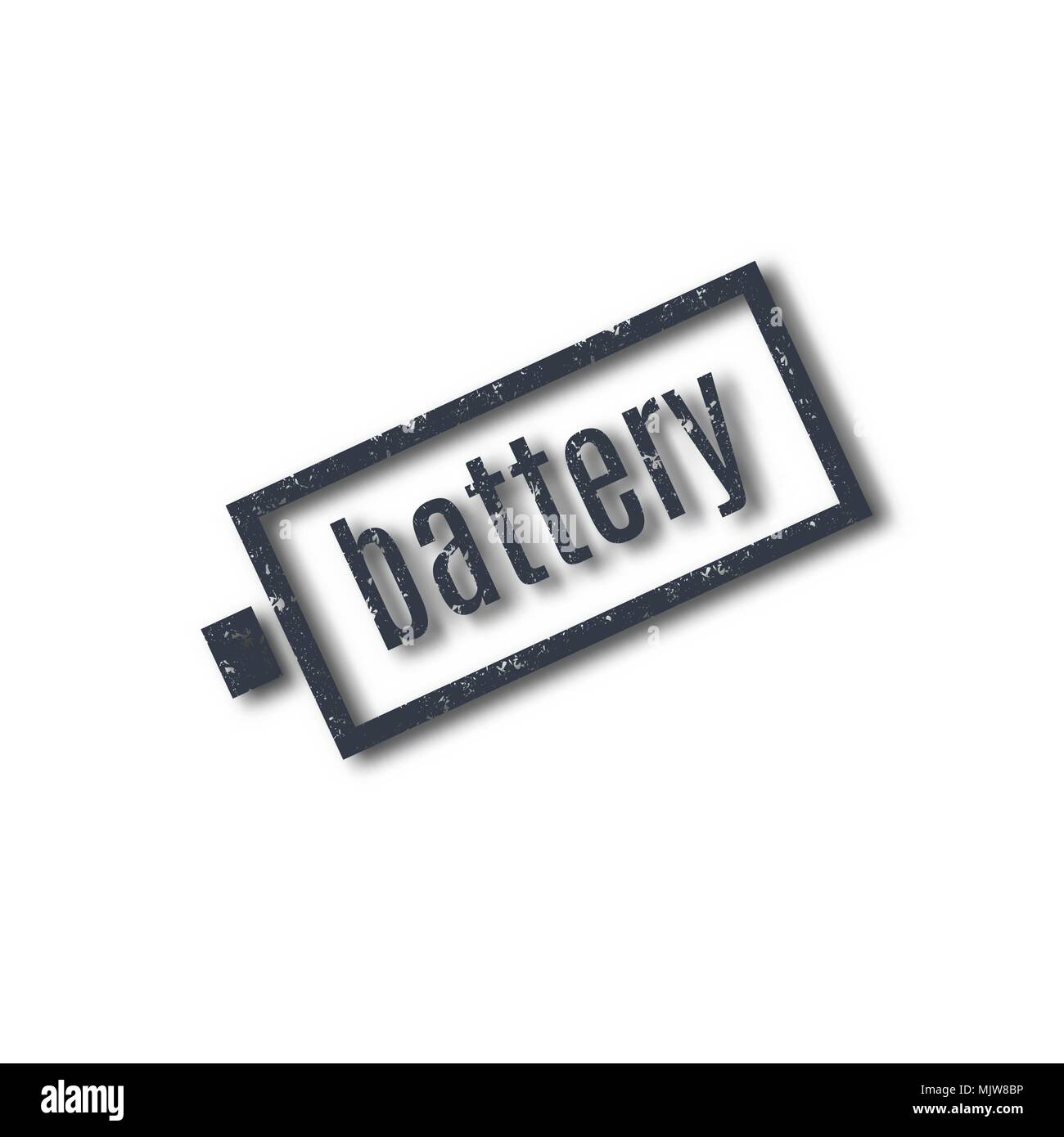 Grunge stamp avec texte batterie, isolé sur fond blanc, vector ...