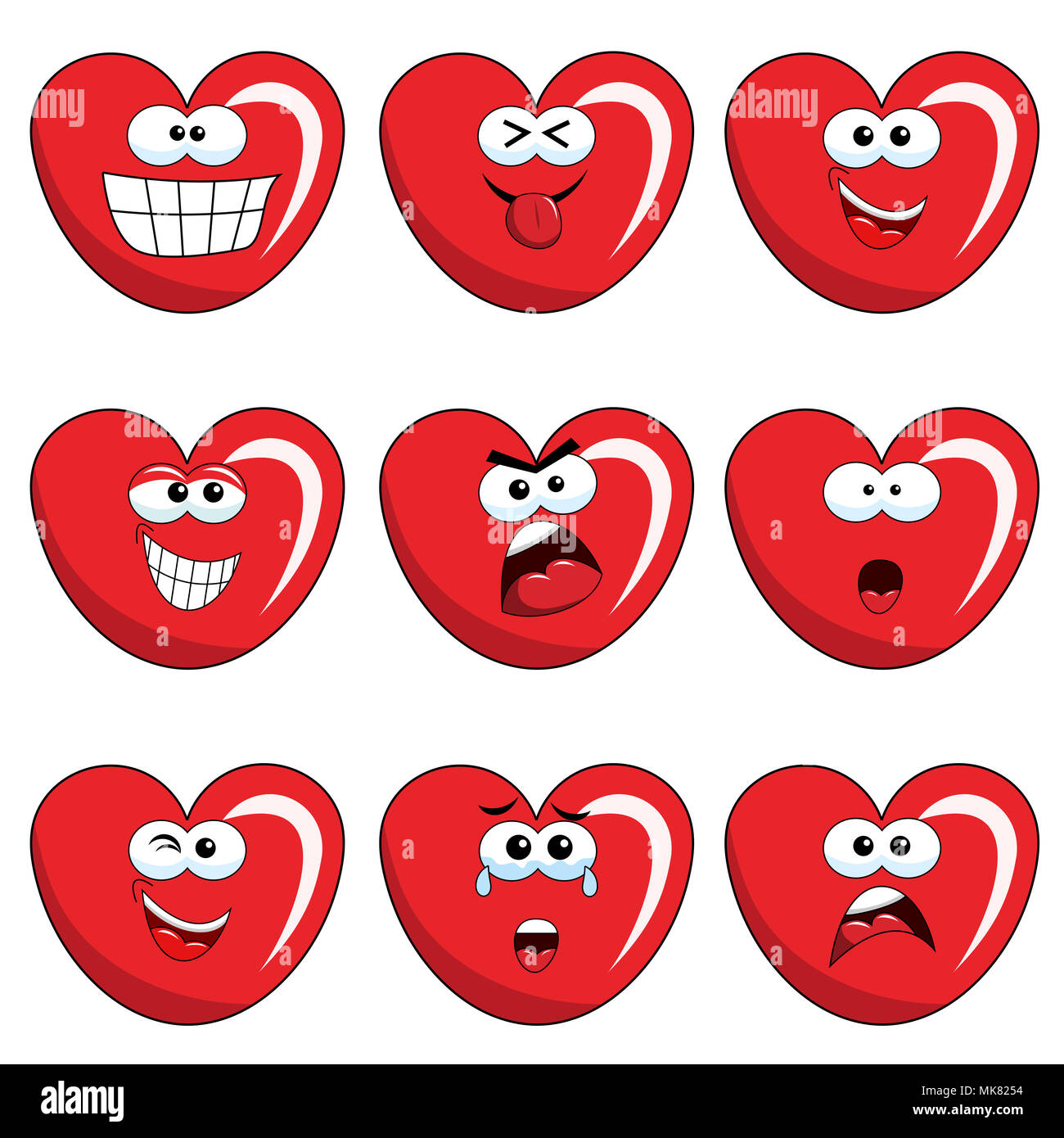 Emoji emoticon smiley vector set coeur Banque de photographies et d ...