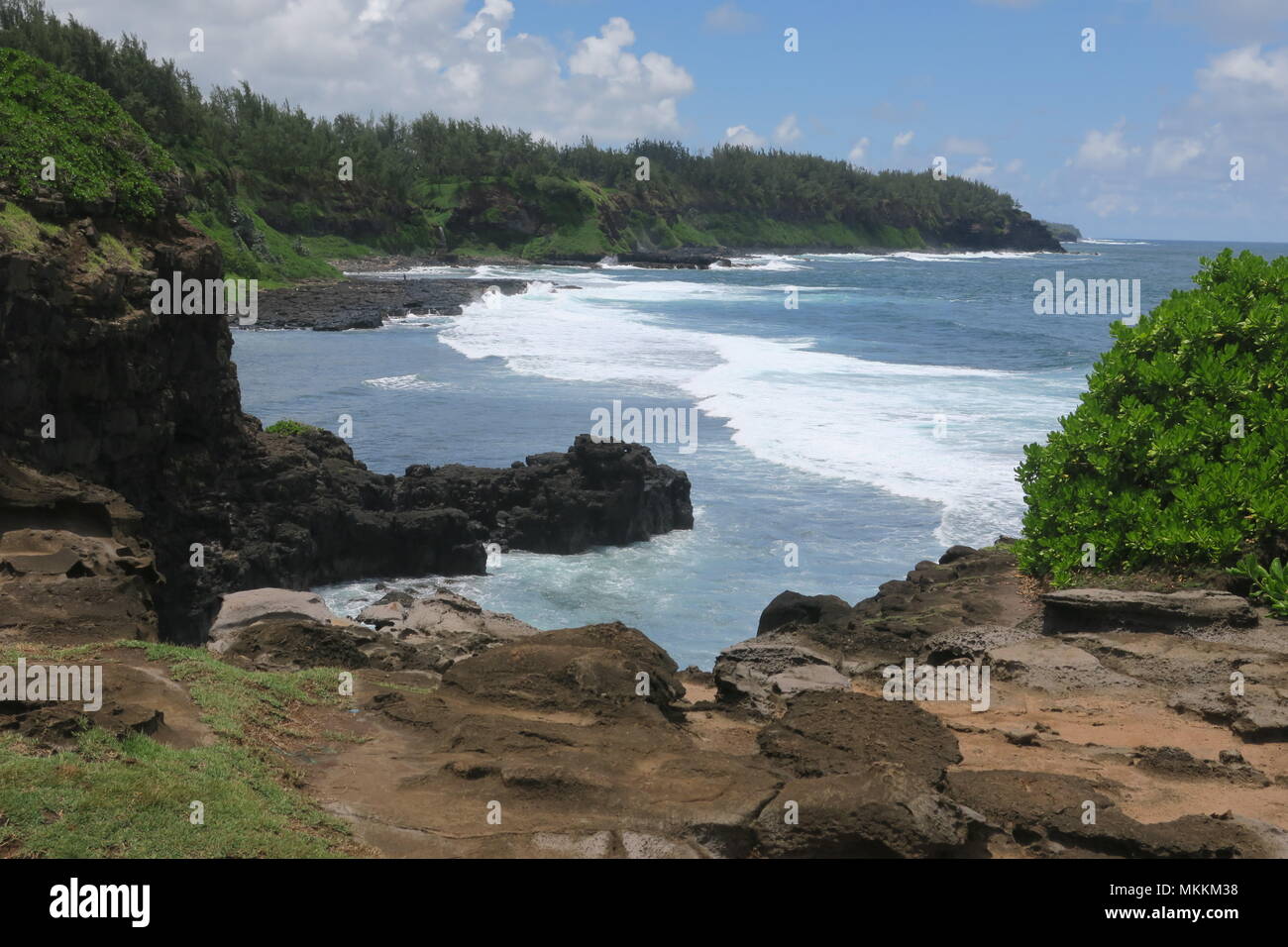 Mer agitée et ondulé, de l'océan Indien à l'île Maurice sur Gris Gris ...