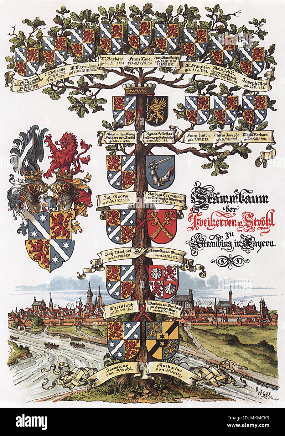 Arbre généalogique famille médiévale Photo Stock - Alamy