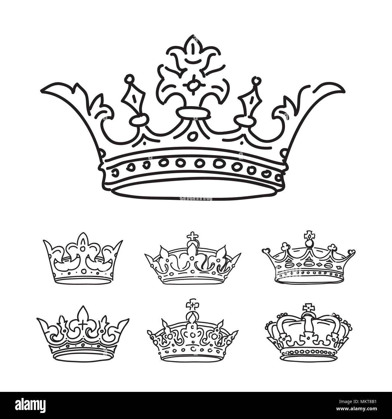 Ensemble de dimensions de la Couronne. Illustration vectorielle et des ...