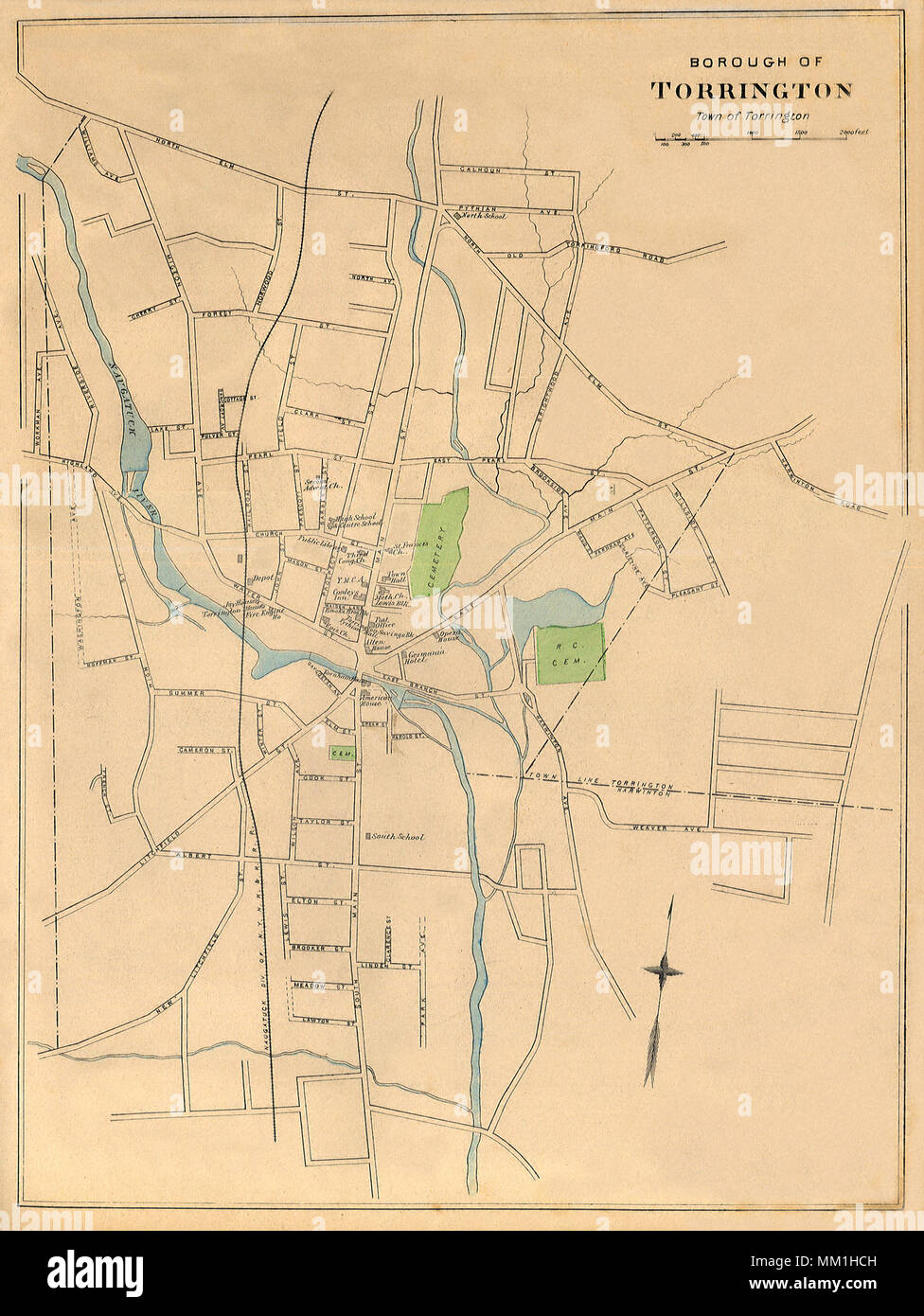 La carte du quartier de Torrington. Torrington. 1893 Photo Stock - Alamy