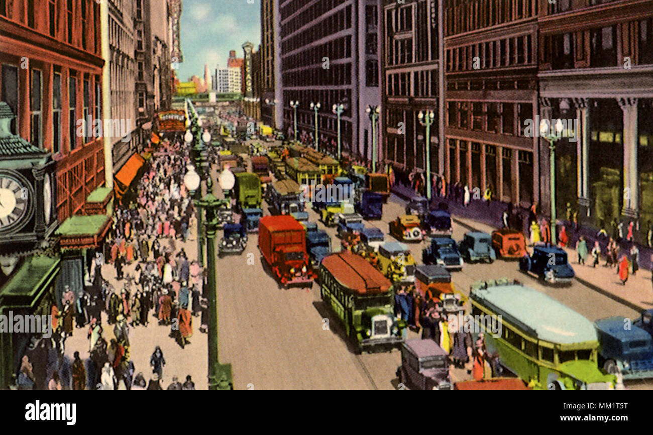State Street à la Nord. Chicago. 1930 Photo Stock - Alamy