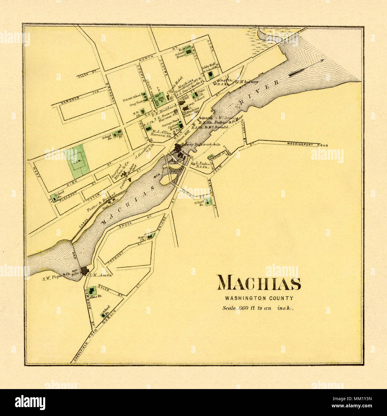 Carte de machias maine Banque de photographies et d’images à haute ...