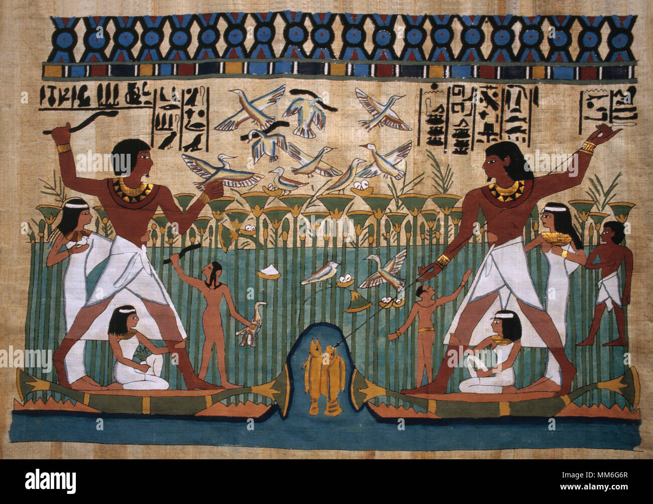 Artwork. Papyrus égyptien de la peinture. L'Égypte. Artisanat du Delta ...