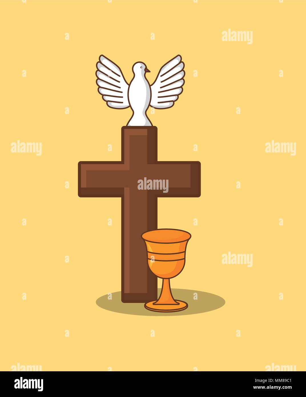 Dove With Cross Symbol Banque d'image et photos - Alamy