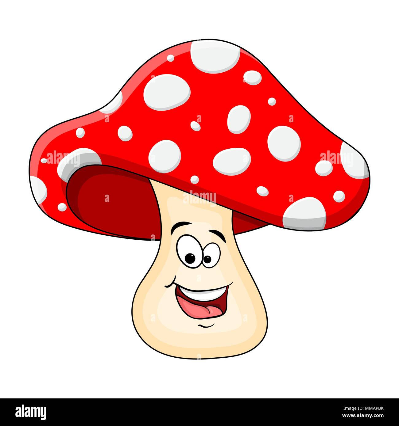Cartoon caractères champignon isolé sur fond blanc Image Vectorielle ...