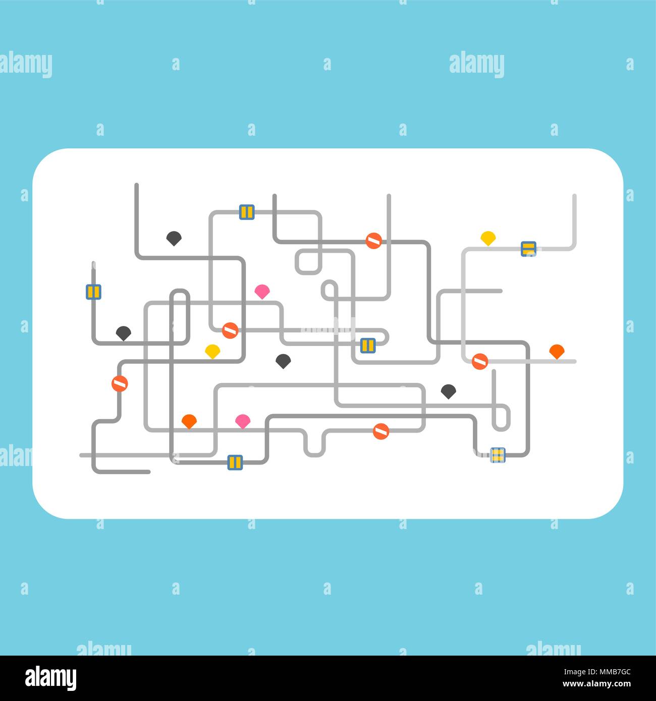 Carte d'itinéraire. Plan de ville. Vector illustration Image ...