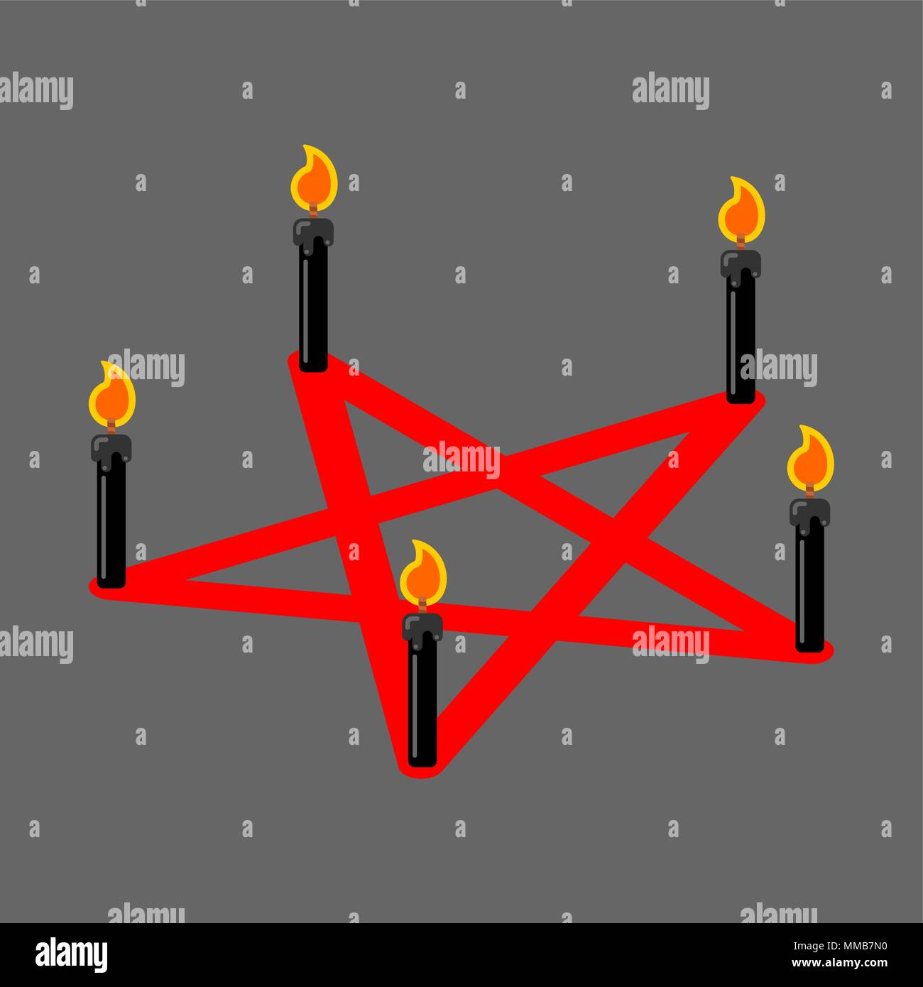 Pentagramme du diable. Signe de Satan. Symbole rituel. Appelez démon ...