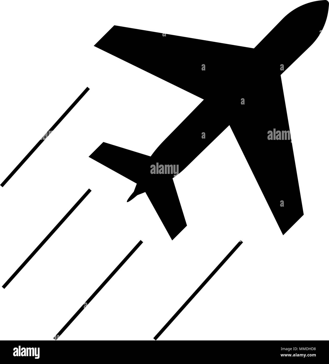 L'icône avion simple. Airplane silhouette sign illustration Image ...