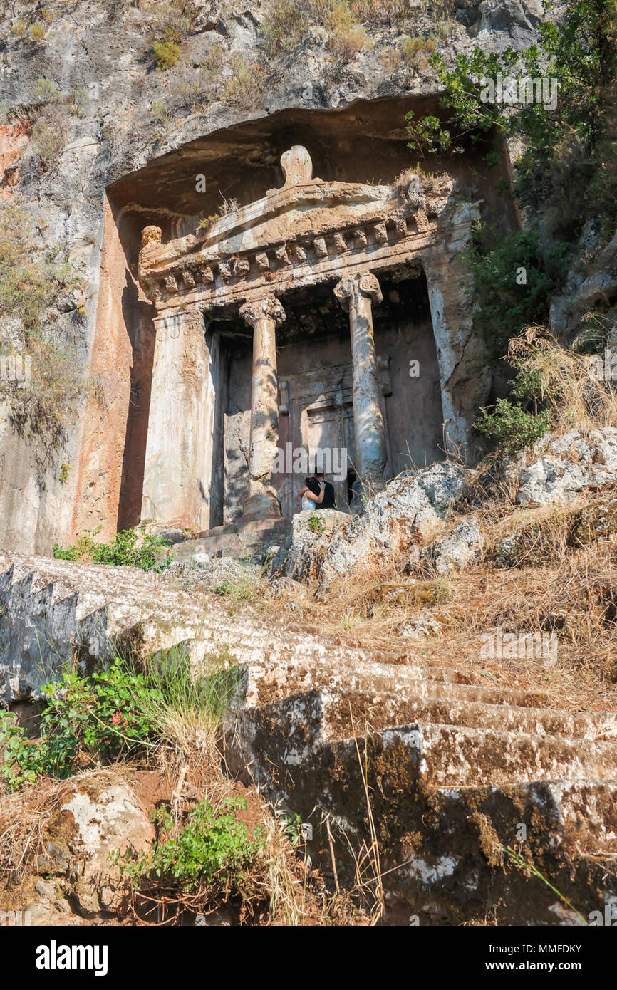 Mezarlari Kaya Fethiye, Rock Cut tombe de Telmessos Fethiye Photo Stock ...