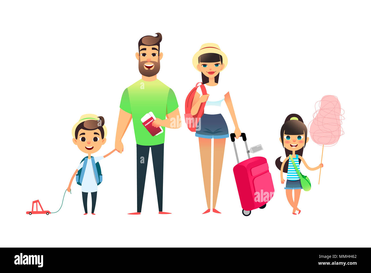 Les personnes en attente de famille voyageant en avion ou en train ...