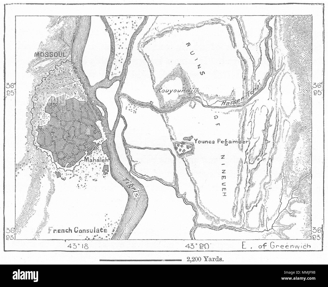Map of mosul Banque d'images noir et blanc - Alamy