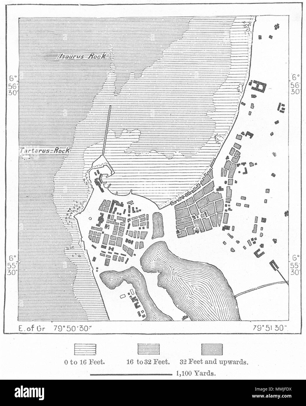 Le SRI LANKA. Colombo, sketch map c1885 ancienne vintage tableau plan ...