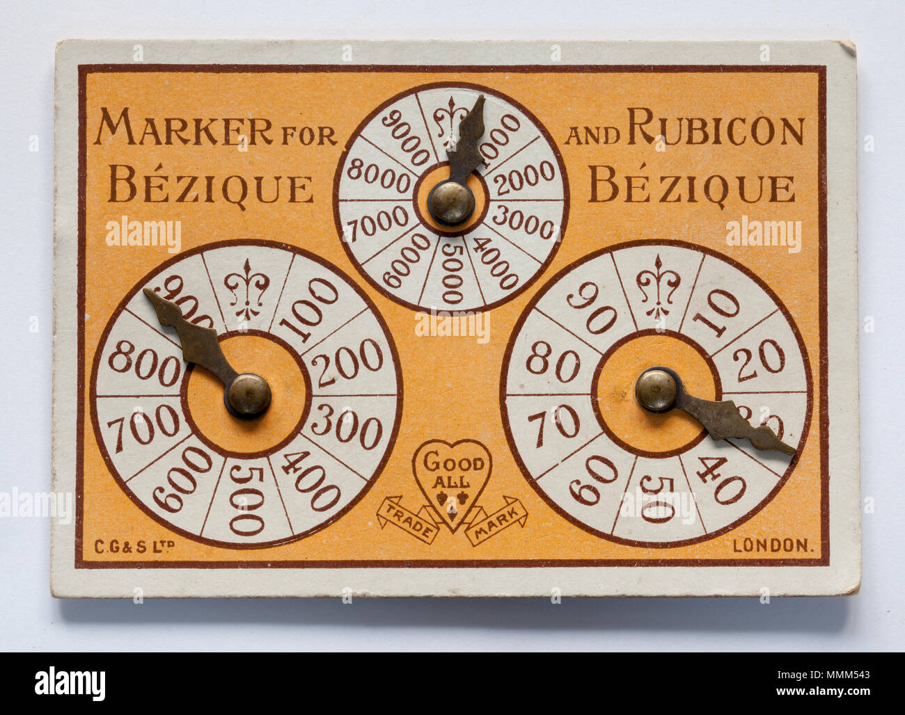 Vintage bezique game marker Banque de photographies et d’images à haute ...