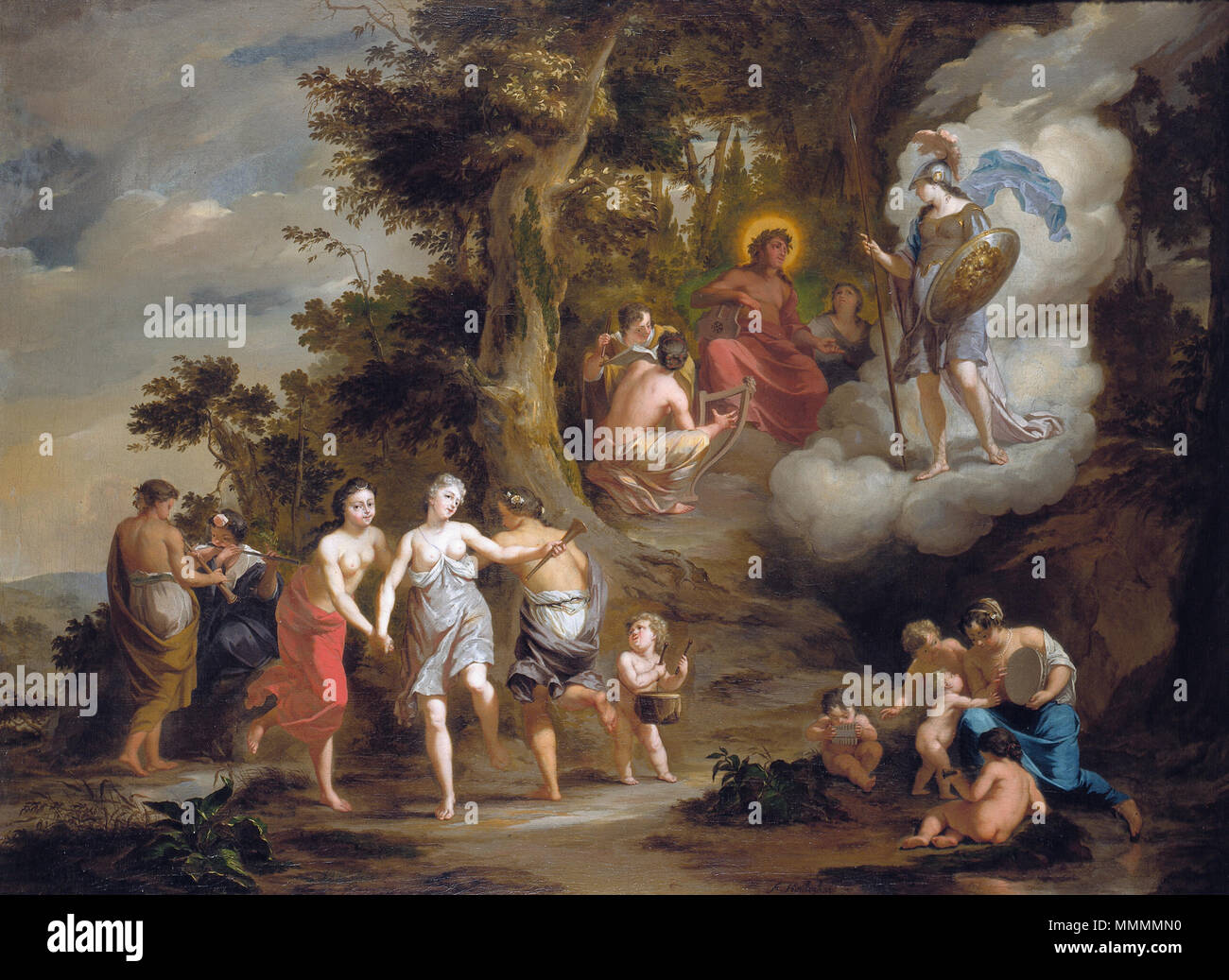 Pallas Athene Visiter Apollo sur le Parnasse, par Arnold Houbra Pallas ...