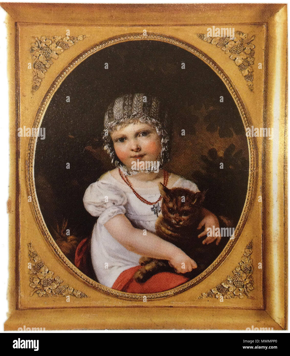 Portrait d'Élisa Coudray, dit d'une jeune fille jouant avec un chat ...
