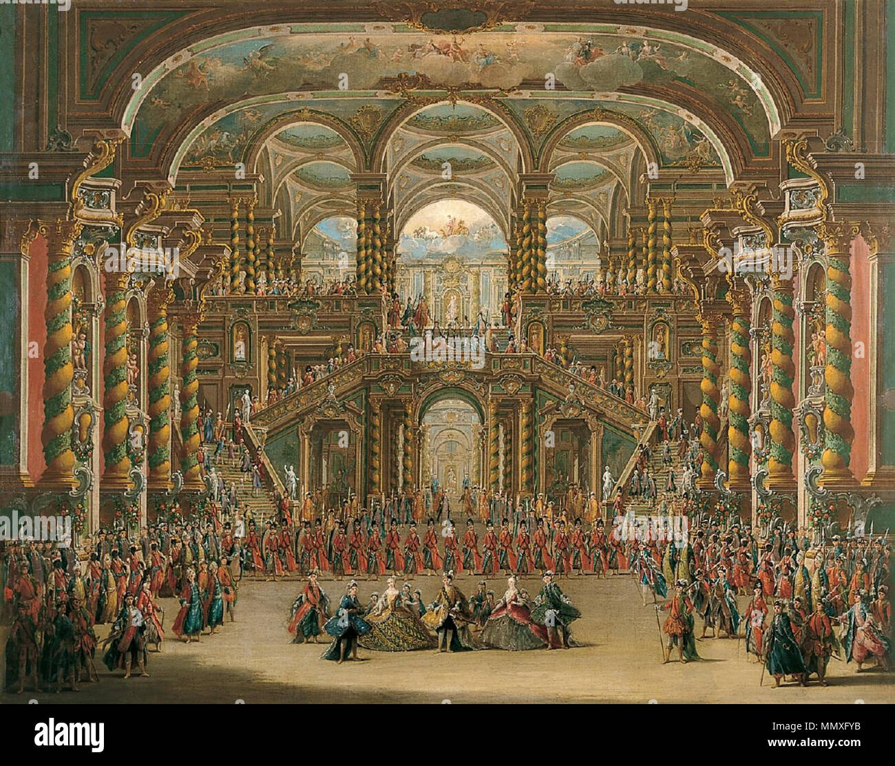 Español : 'Fiesta en un palacio barroco' Italiano : 'Festa dans un ...