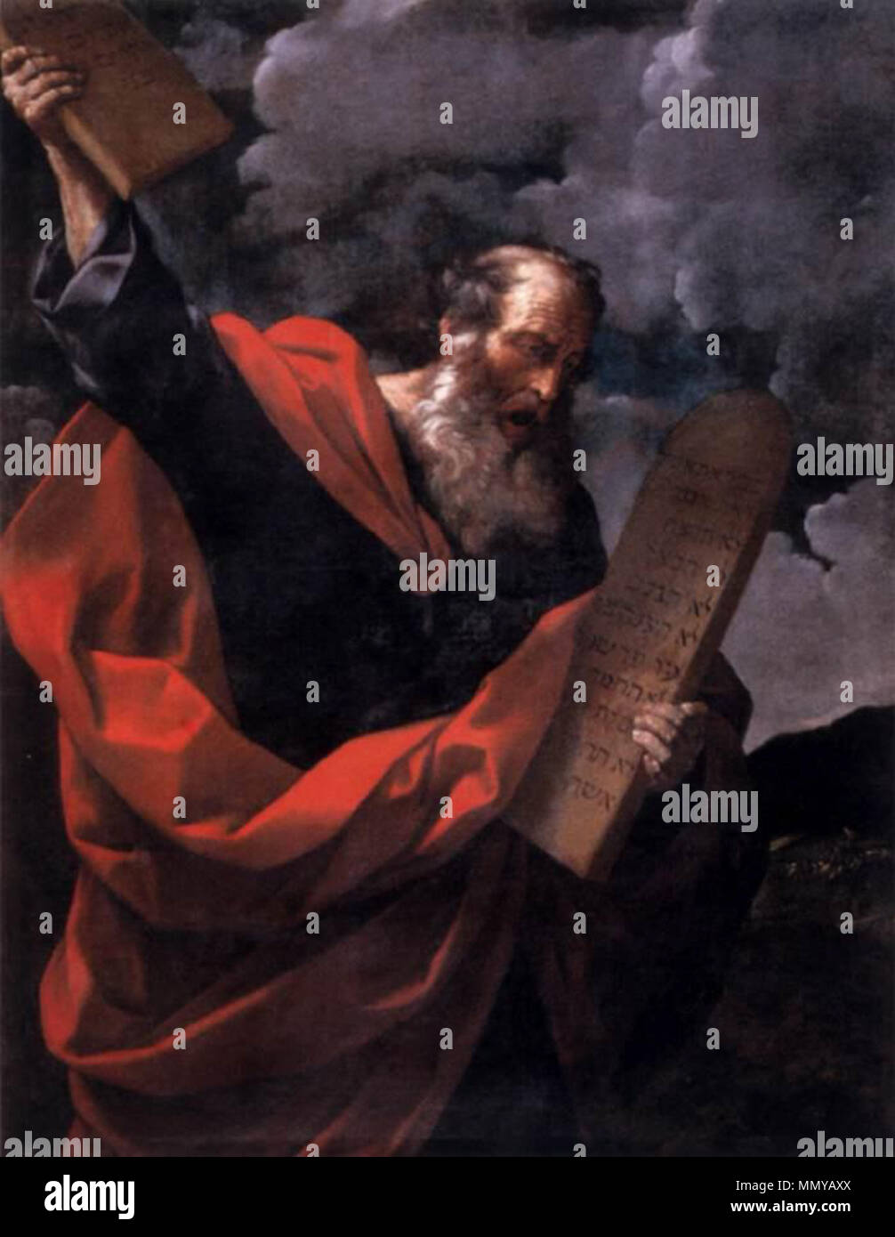 Anglais : Moïse avec les tables de la Loi . circa 1624. Guido Reni ...