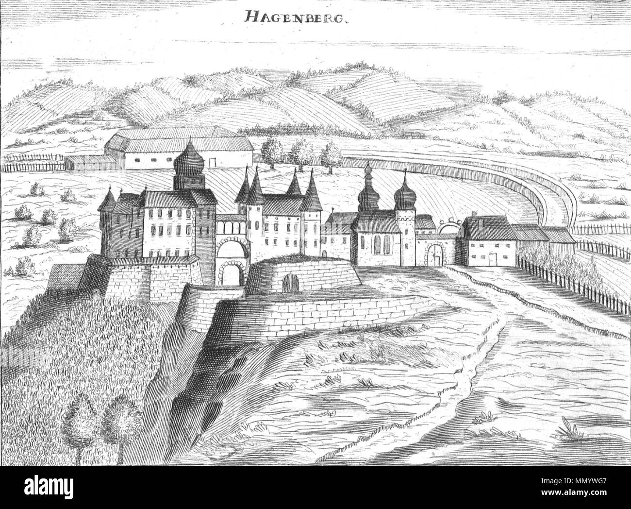 Schloss hagenberg Banque d'images noir et blanc - Alamy