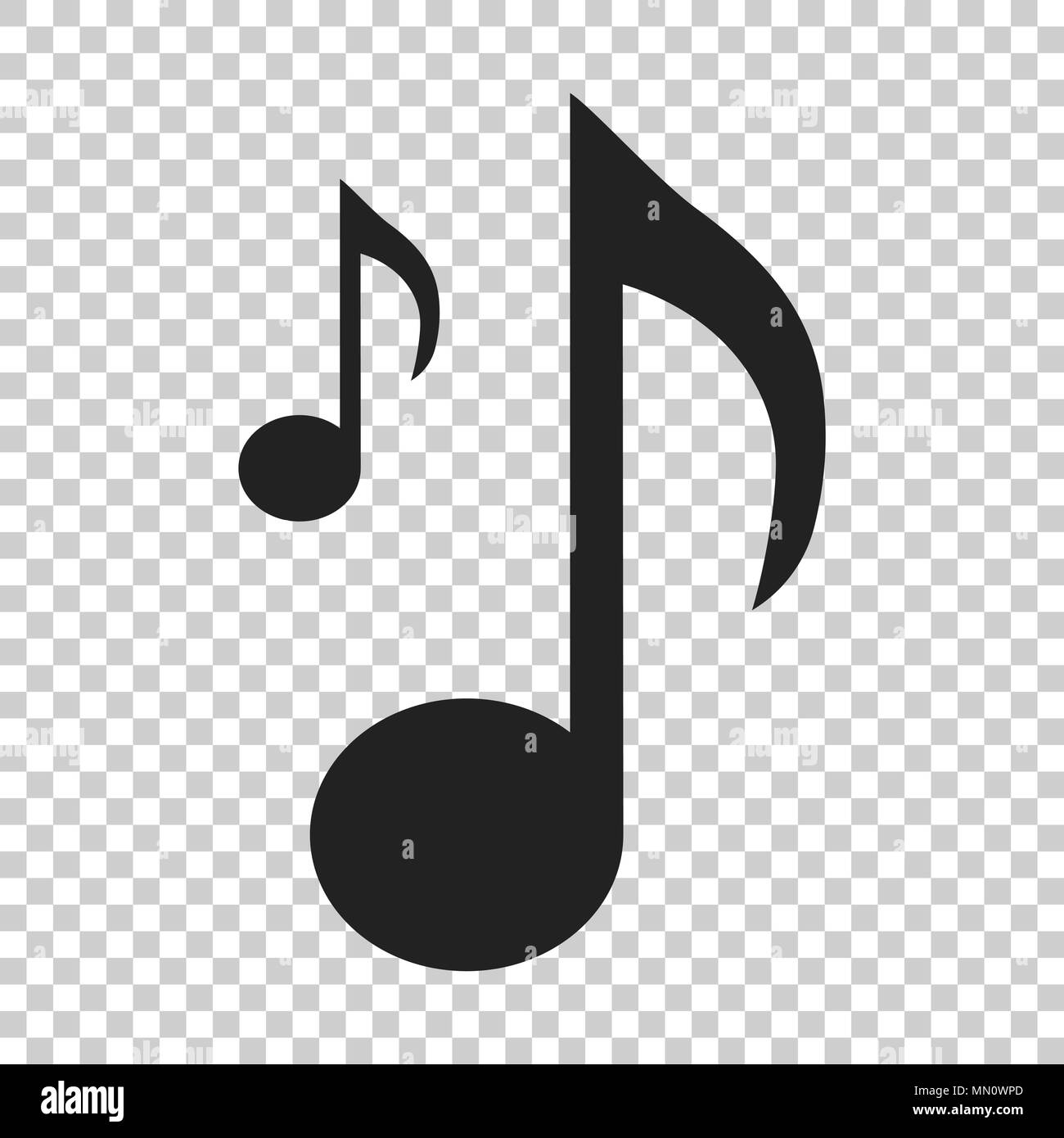 L'icône en forme de note de musique style plat. Sound illustration ...