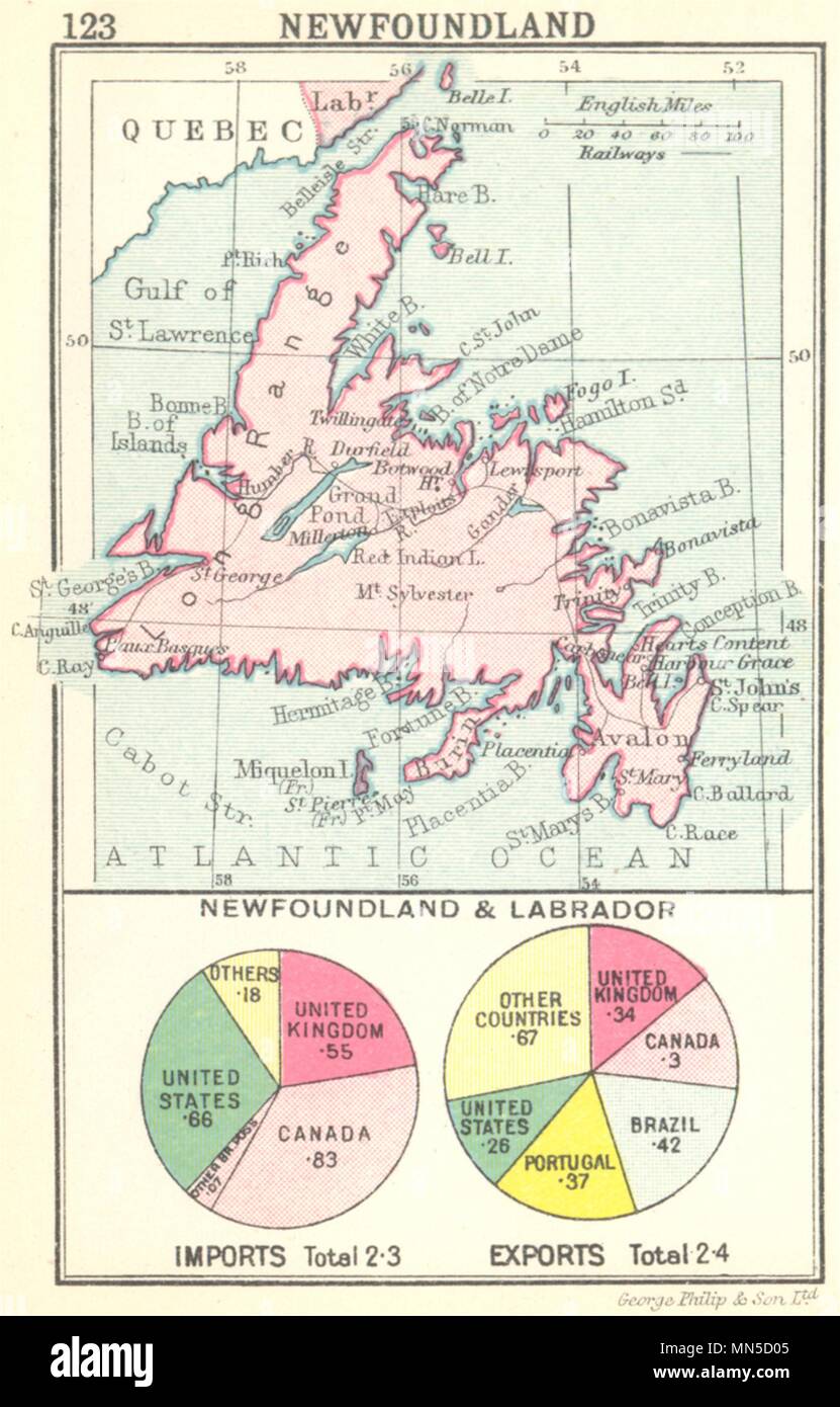 Carte de terre neuve et du labrador Banque de photographies et d’images ...