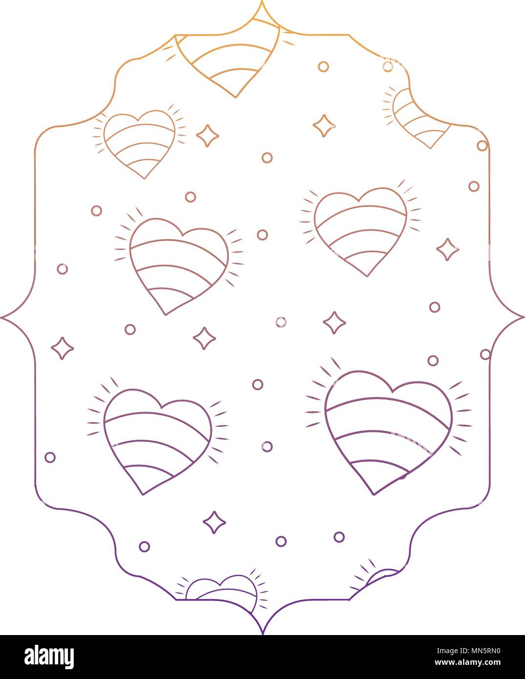 L'arabe avec motif coeur sur fond blanc, vector illustration Image ...