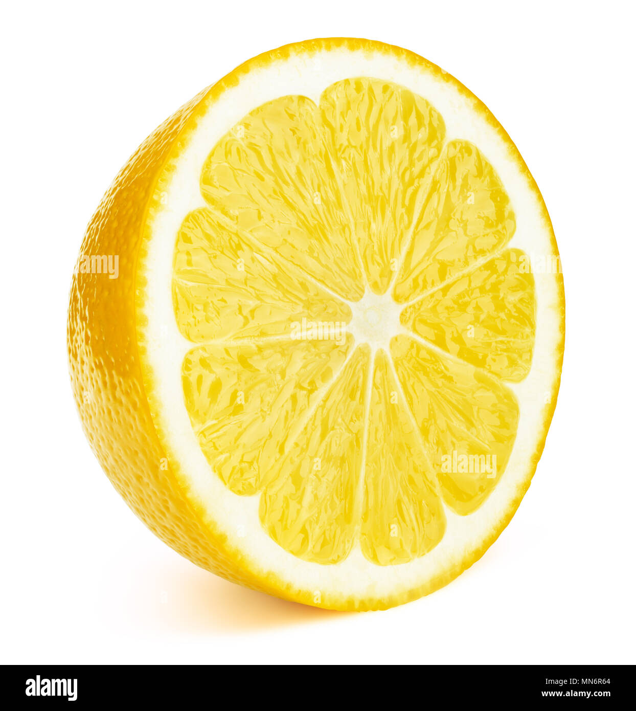 Retouchées parfaitement la moitié des tranches de citron isolé sur fond ...