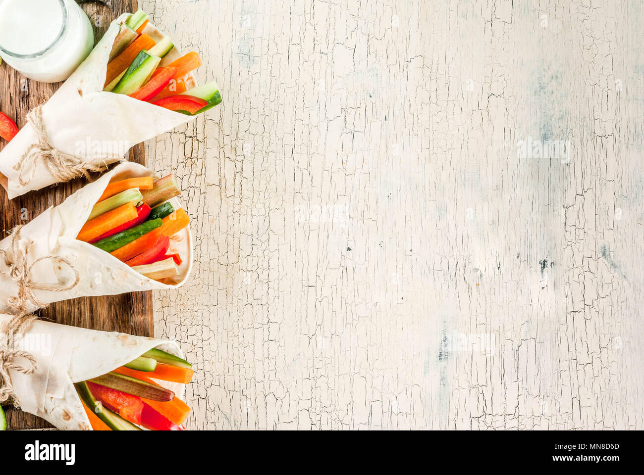 Collation santé d'entrée, de style mexicain sandwich wraps tortillas ...