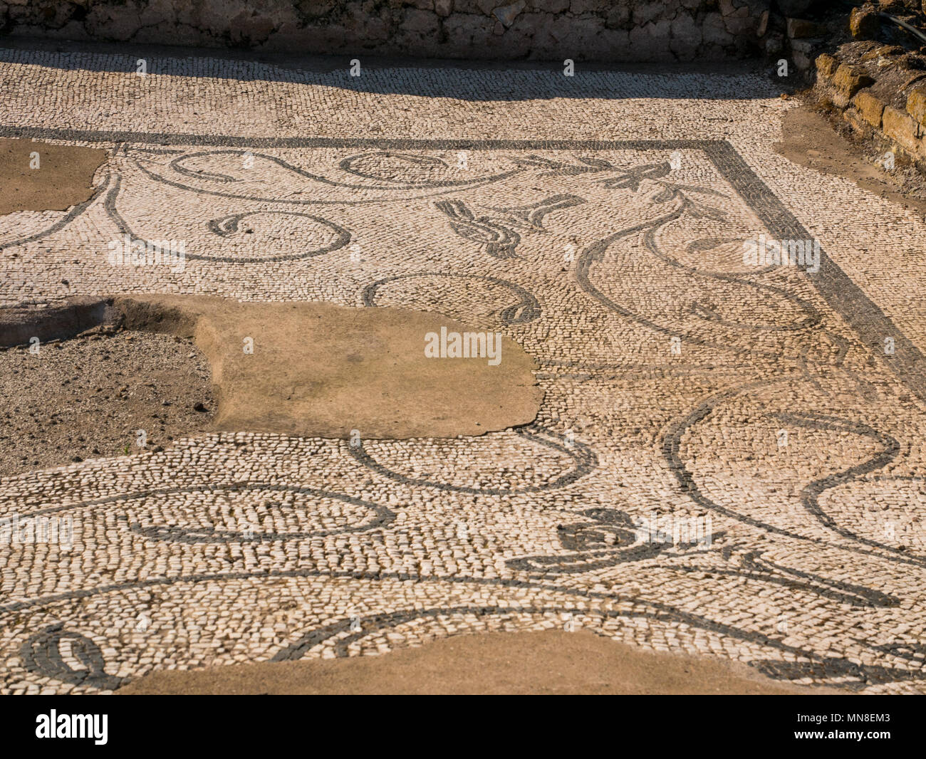 Détails de sols en mosaïque dans l'ancienne Rome, Italie Photo Stock ...