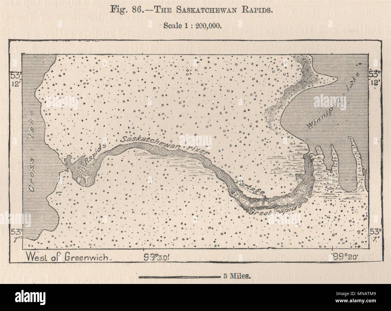 Carte des grands rapides de la saskatchewan Banque de photographies et ...