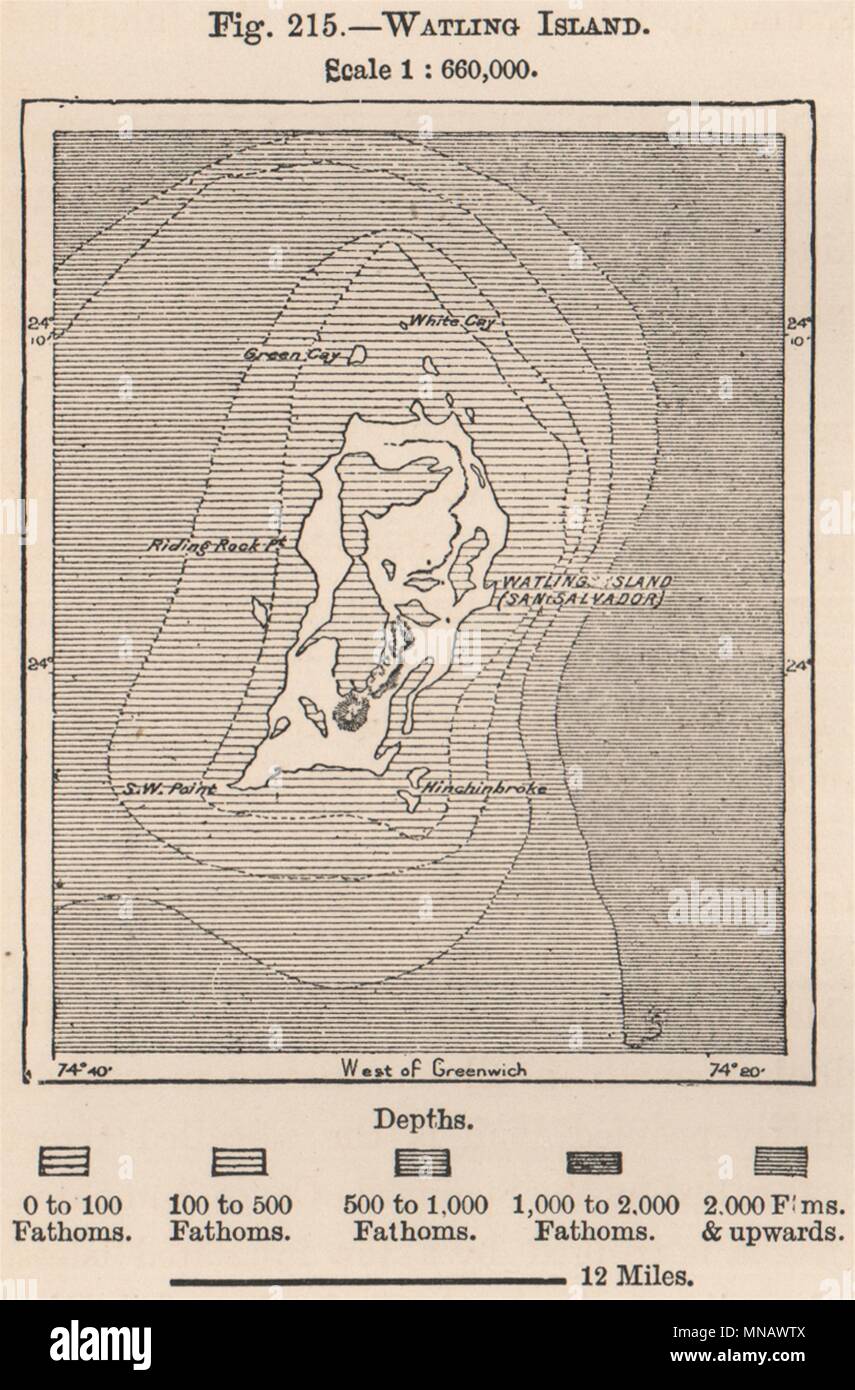 Mapa de la isla de san salvador Banque de photographies et d’images à ...