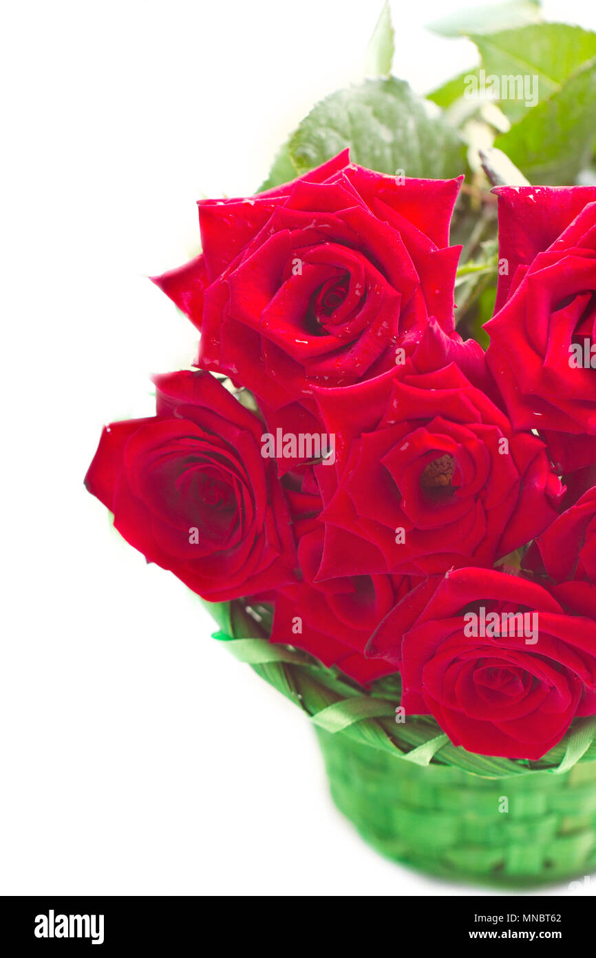 Avec un gros bouquet de roses rouges Banque de photographies et d ...