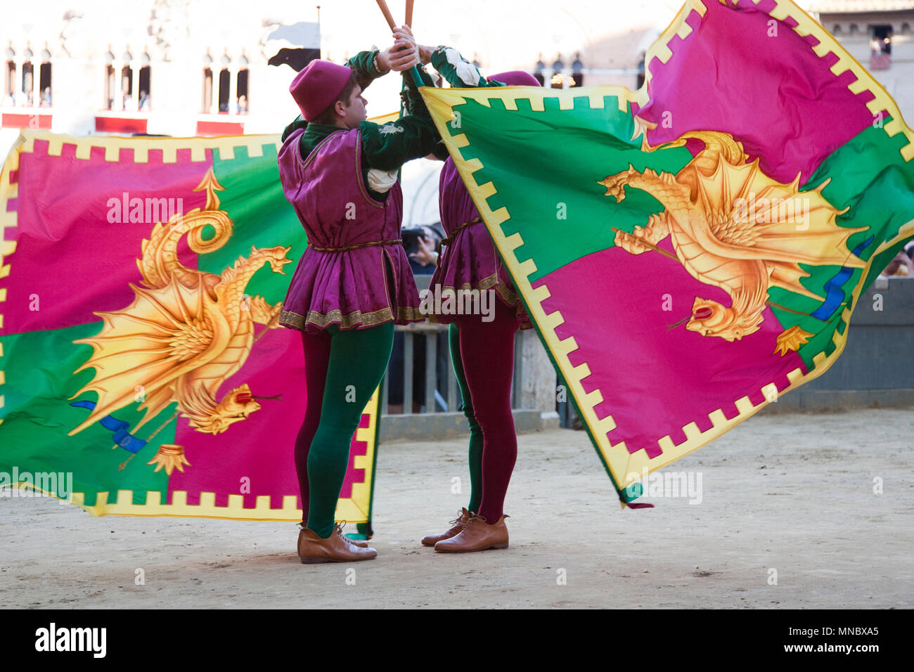 Drapeaux du contrade du palio de sienne Banque de photographies et d ...