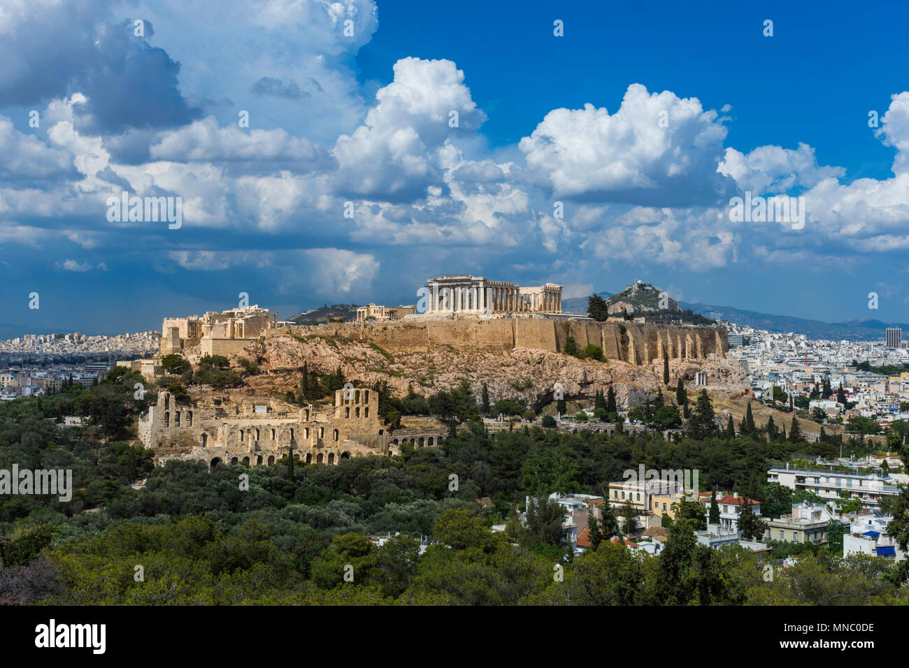 L'acropole d'Athènes avec le temple du Parthénon, Grèce Photo Stock - Alamy