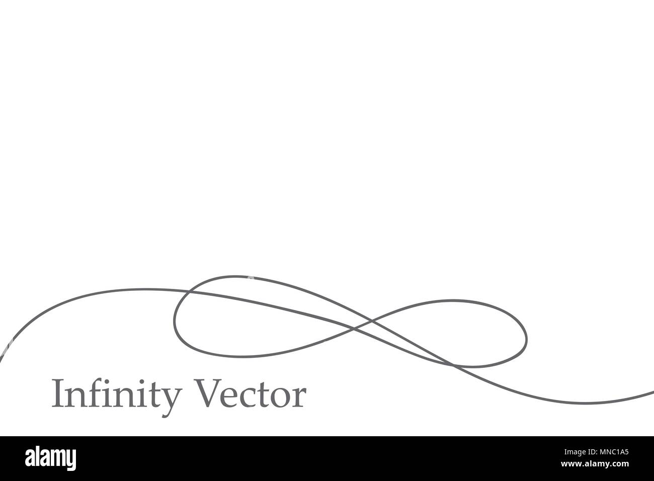 L'infini en lignes pleines de dessin. Ligne noire continue. Design plat ...
