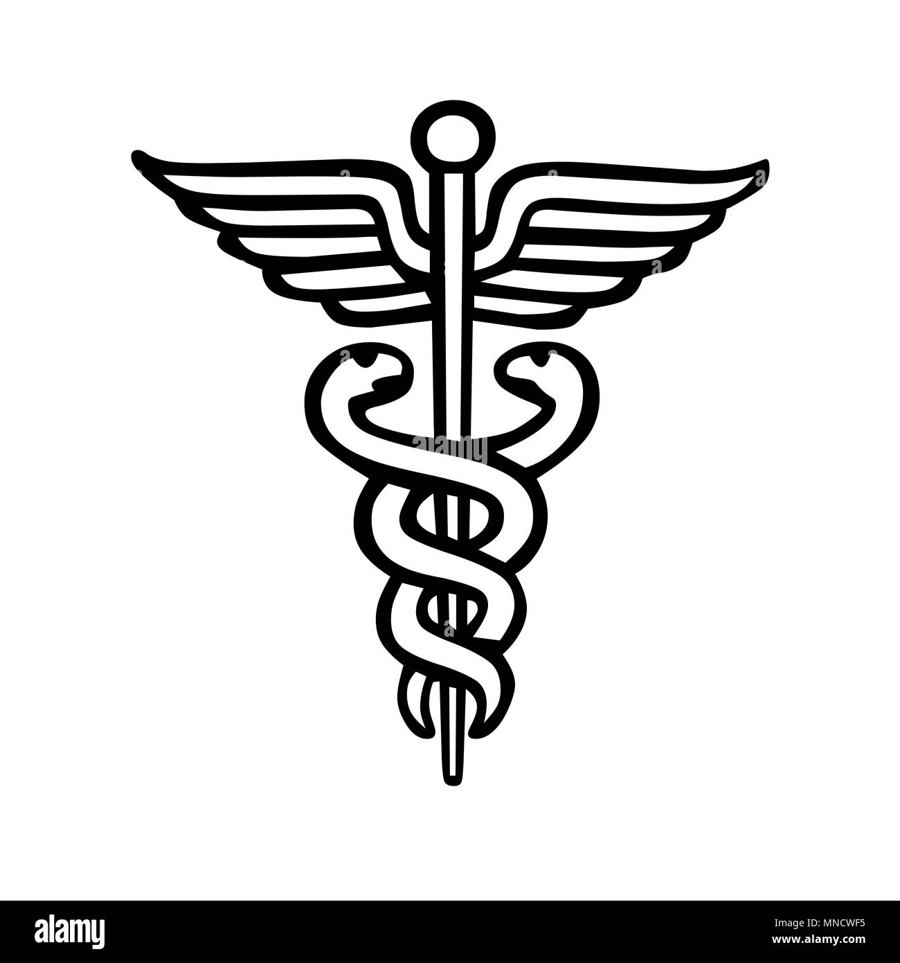 Caducée symbole médical illustration Photo Stock - Alamy