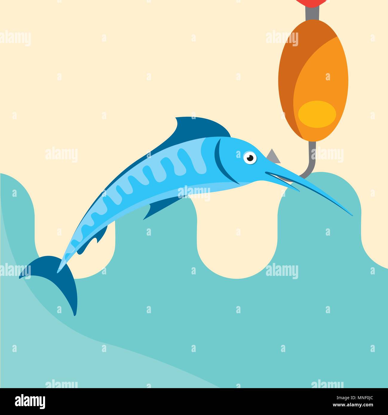 La pêche de poissons cartoon Image Vectorielle Stock - Alamy