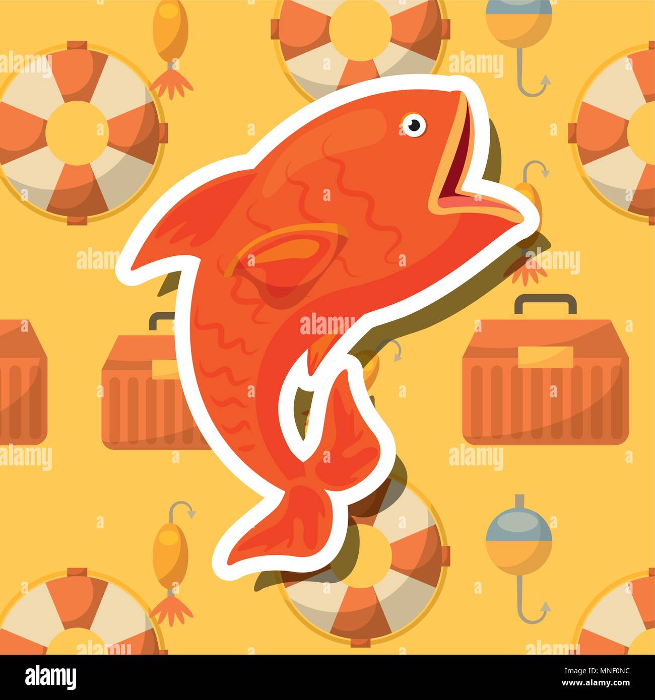 La pêche de poissons cartoon Image Vectorielle Stock - Alamy