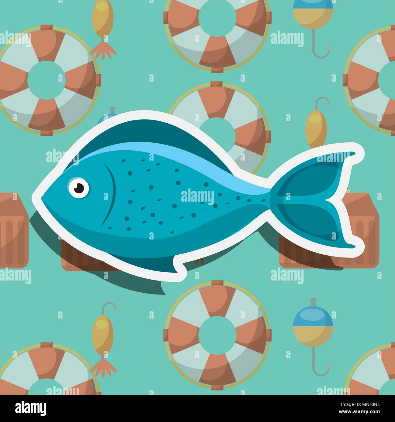 La pêche de poissons cartoon Image Vectorielle Stock - Alamy