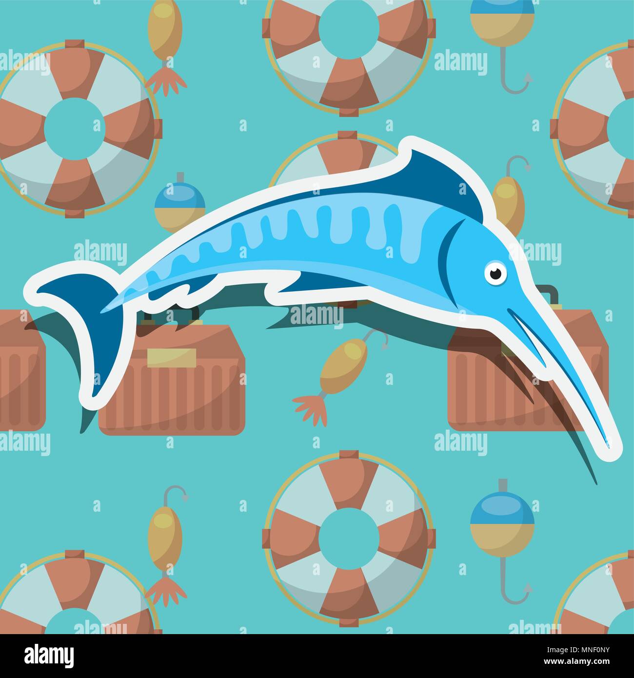 La pêche de poissons cartoon Image Vectorielle Stock - Alamy