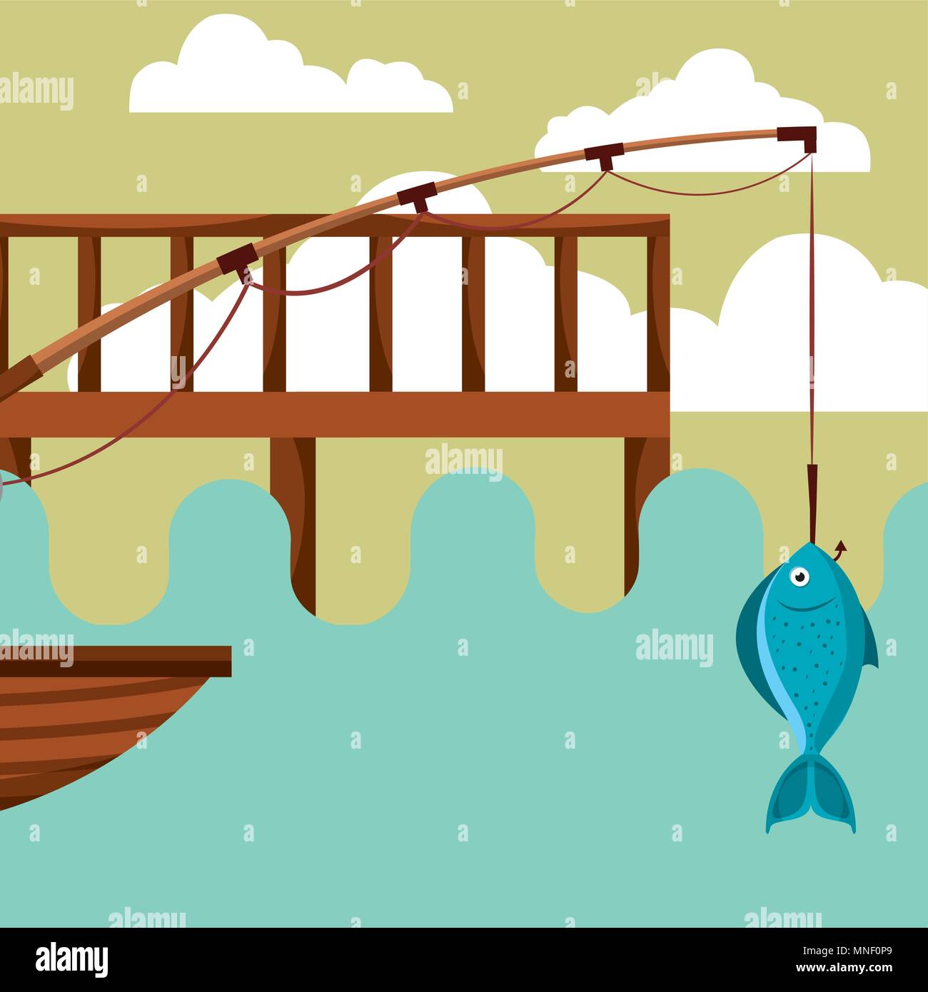 La pêche de poissons cartoon Image Vectorielle Stock - Alamy