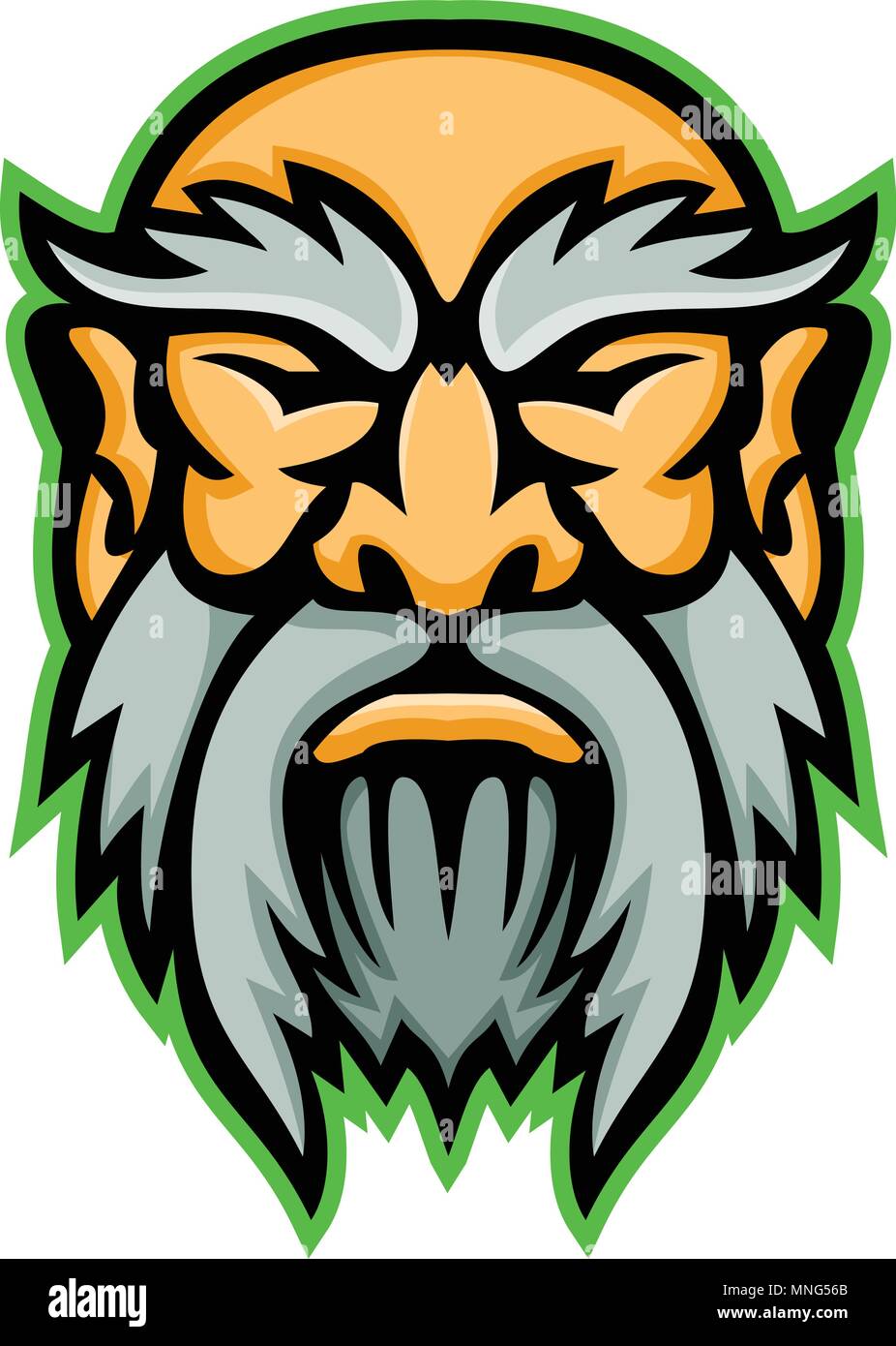 L'icône de mascotte illustration de tête de Cronos ou Kronos, un fils d ...