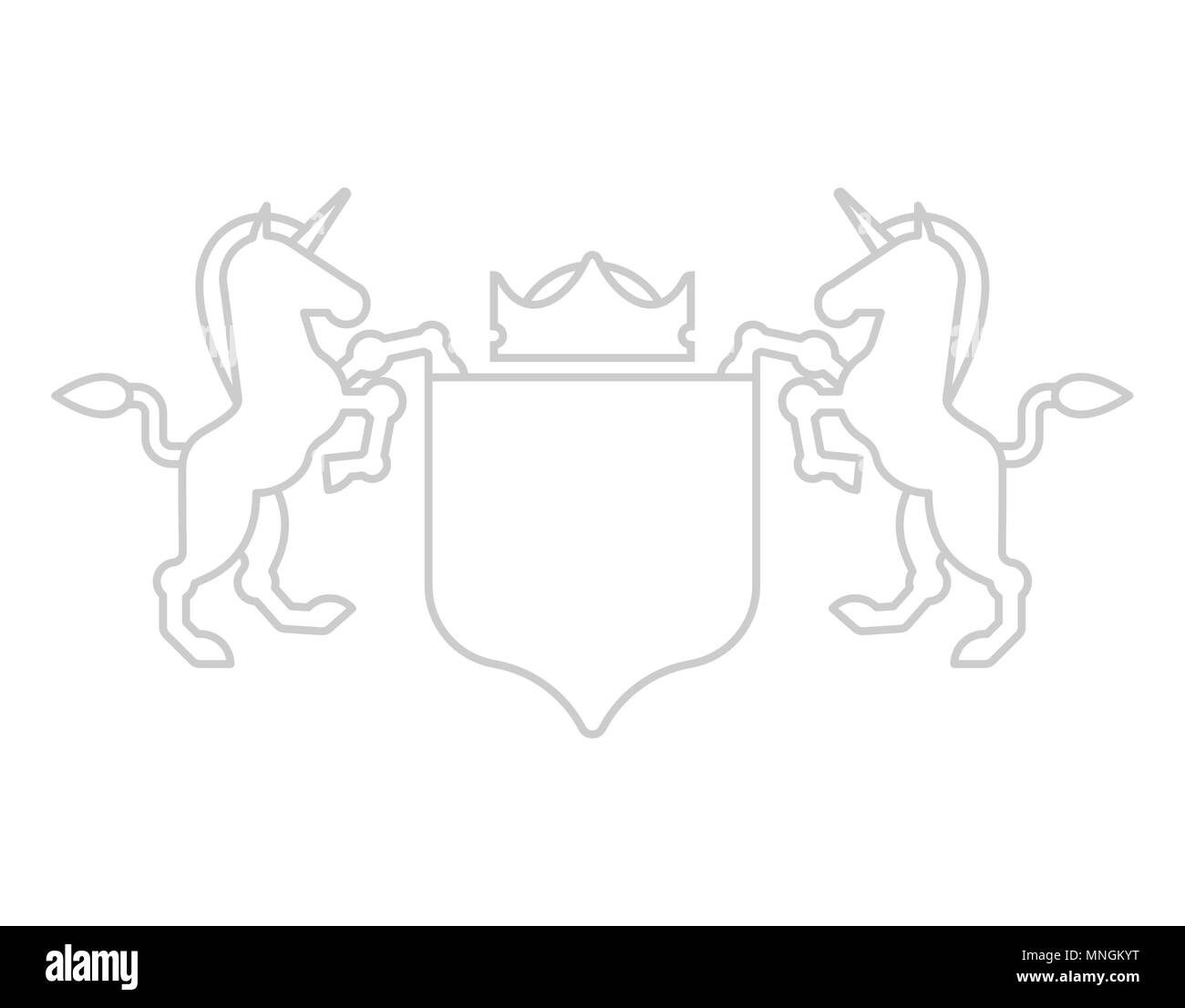 Héraldique Licorne Banque d'images noir et blanc - Alamy