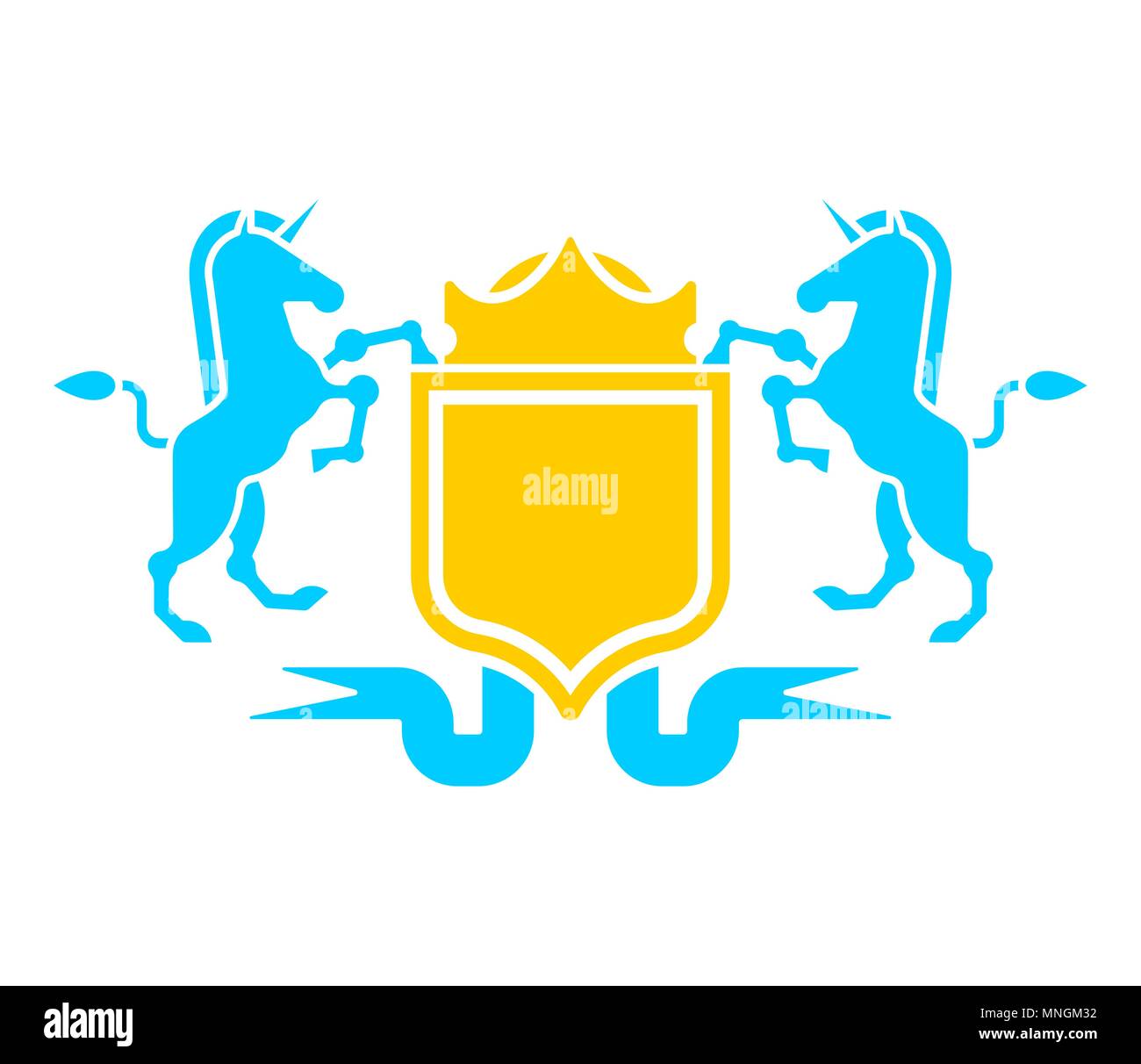 Licorne et un bouclier symbole héraldique. Inscrivez-vous pour les ...