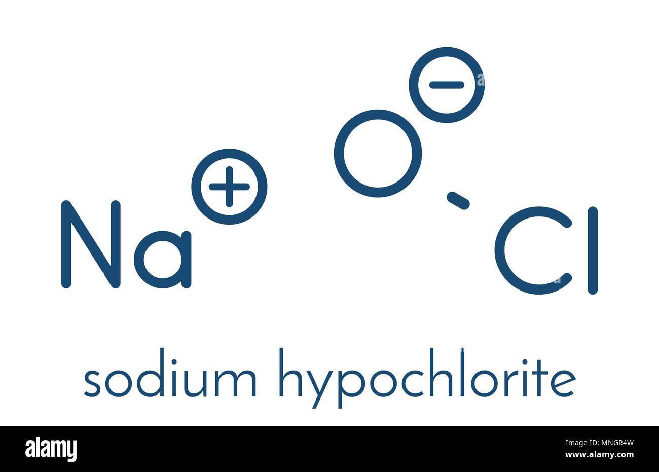 L'hypochlorite de sodium (NaOCl) molécule. Solution aqueuse est connue ...
